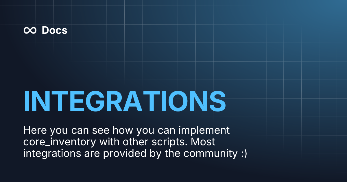 INTEGRATIONS | Docs